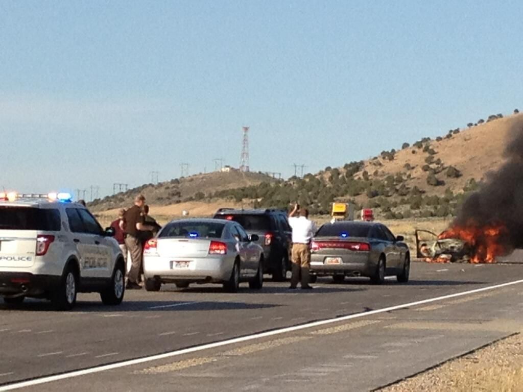 High speed chase through Utah County ends with car in flames | News ...